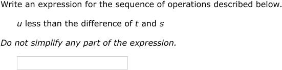 IXL - Write variable expressions (6th class maths practice)
