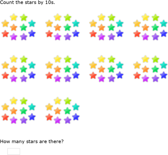 IXL - Skip-count by tens with pictures (1st class maths practice)