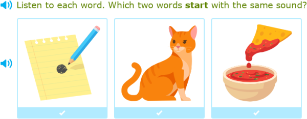 IXL - Which two words start with the same sound? (Senior infants ...