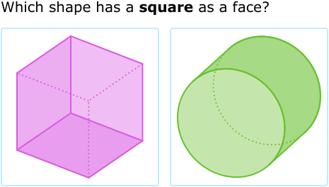 IXL - Identify faces of three-dimensional shapes (1st class maths practice)