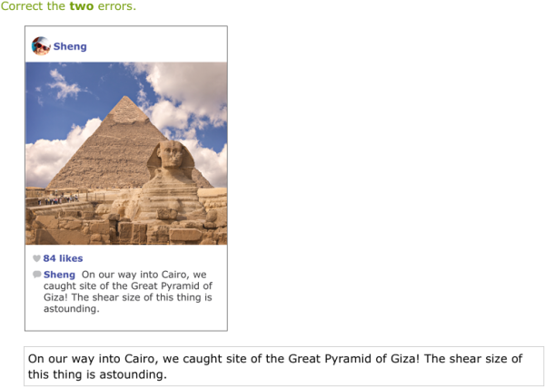 IXL - Correct errors in everyday use (6th year English practice)