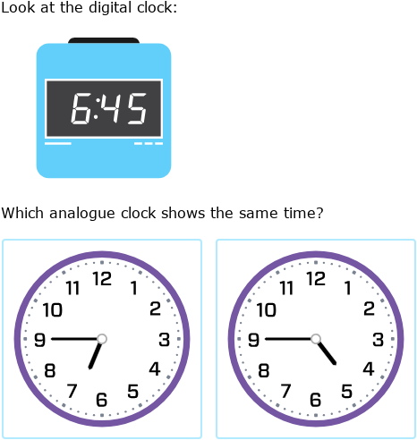 IXL - Match analogue and digital clocks: to the quarter hour (2nd class ...