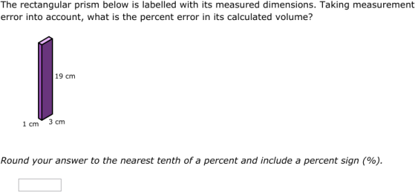 IXL - Percent error: area and volume (3rd year maths practice)