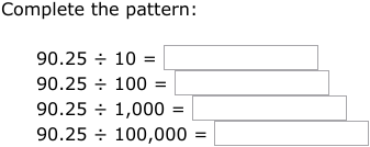 IXL - Decimal division patterns over increasing place values (5th class ...