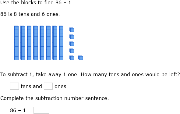 IXL - Use models to subtract a one-digit number from a two-digit number ...