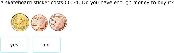 IXL - Purchases - do you have enough money - up to €10 (3rd class maths ...