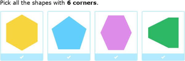 IXL - Count corners (Junior infants maths practice)
