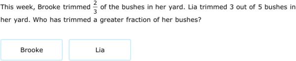IXL - Compare fractions: word problems (1st year maths practice)