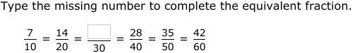 IXL - Patterns of equivalent fractions (5th class maths practice)
