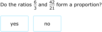 IXL - Do the ratios form a proportion? (6th class maths practice)