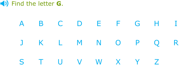 IXL - Find the letter in the alphabet: uppercase (Junior infants ...
