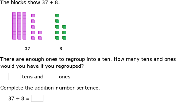 IXL - Use models to add a two-digit and a one-digit number - with regrouping (1st class maths ...