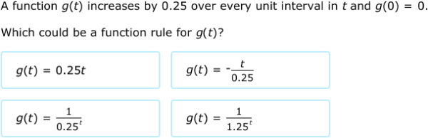 IXL - Identify linear and exponential functions (6th year maths practice)