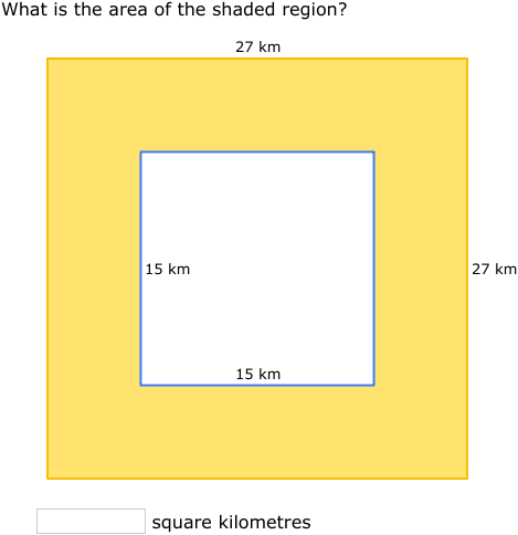 IXL - Area between two rectangles (5th class maths practice)