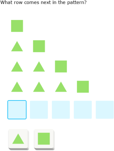 IXL - Find the next row in a growing pattern (2nd class maths practice)