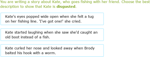 IXL - Show character emotions and traits (5th class English practice)