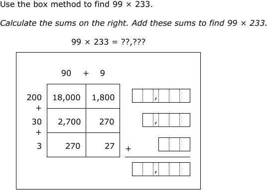 IXL - Box multiplication (4th class maths practice)