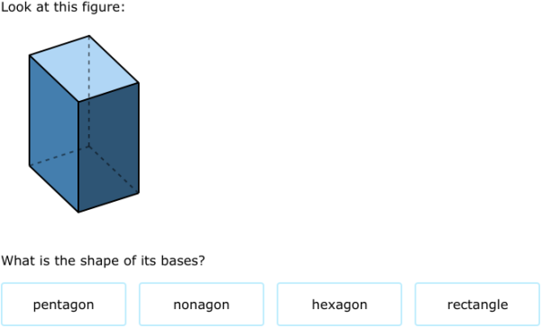 IXL - Bases of three-dimensional figures (1st year maths practice)
