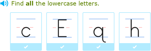 IXL - Find the lowercase letters (Senior infants English practice)