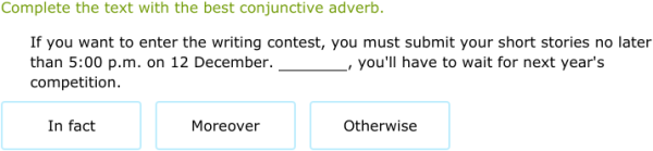 IXL - Transitions with conjunctive adverbs (Transition year English ...