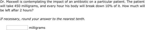 IXL - Exponential growth and decay: word problems (6th year maths practice)