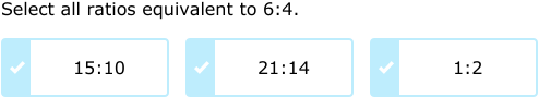IXL - Identify equivalent ratios (6th class maths practice)