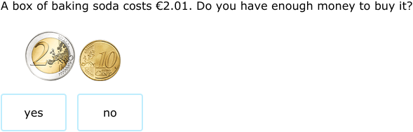 IXL - Purchases - do you have enough money - up to €5 (2nd class maths ...