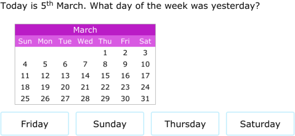 IXL - Read a calendar (1st class maths practice)