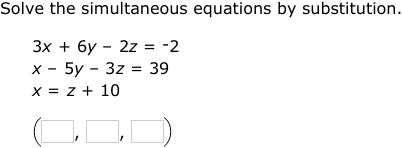 IXL - Solve simultaneous equations in three variables using ...