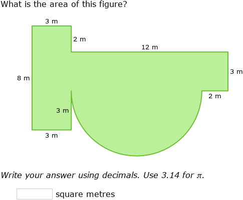 IXL - Area of compound figures (Transition year maths practice)