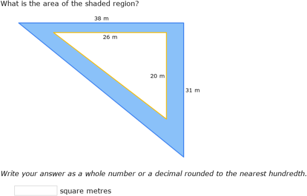 IXL - Area between two shapes (3rd year maths practice)
