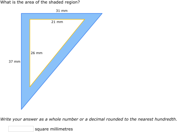 IXL - Area between two triangles (6th class maths practice)