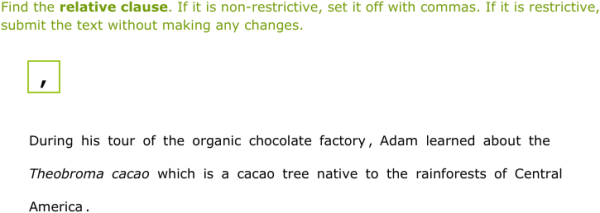 IXL - Commas with non-restrictive elements (6th class English practice)