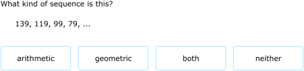 IXL - Identify arithmetic and geometric sequences (2nd year maths practice)