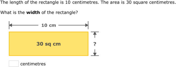 IXL - Find the area or missing side length of a rectangle (4th class ...