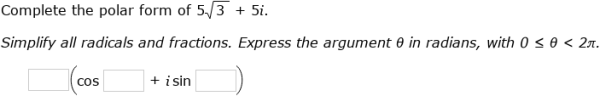 IXL - Convert complex numbers from rectangular to polar form (6th year ...