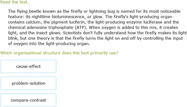 IXL - Identify text structures (6th class English practice)