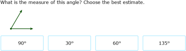 IXL - Estimate angle measurements (4th class maths practice)