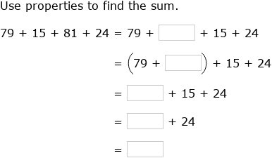 IXL - Add using properties (4th class maths practice)