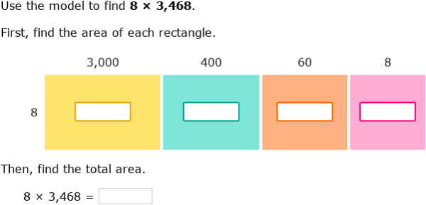 IXL - Multiply 1-digit numbers by 3-digit or 4-digit numbers using area ...
