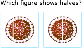 IXL - Identify halves (1st class maths practice)