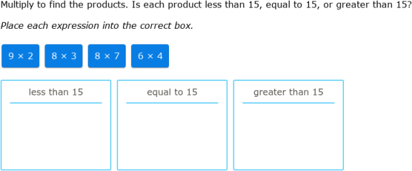 IXL - Multiplication facts for 6, 7, 8, 9: sorting (3rd class maths practice)