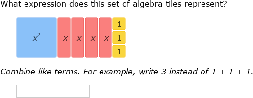 IXL - Model polynomials with algebra tiles (2nd year maths practice)