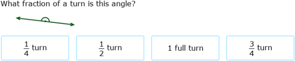 IXL - Fractions of a turn (3rd class maths practice)