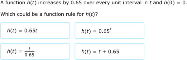 IXL - Identify linear and exponential functions (5th year maths practice)