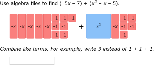 IXL - Add and subtract polynomials using algebra tiles (2nd year maths ...