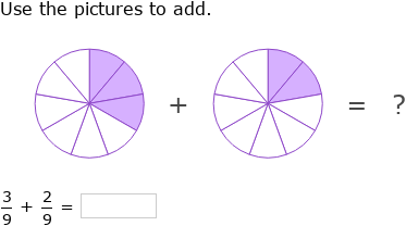 IXL - Add fractions with the same denominator using area models (4th class maths practice)
