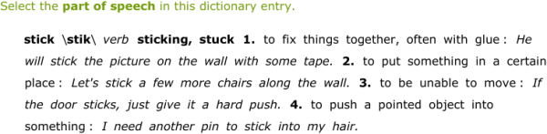 IXL - Use dictionary entries (3rd class English practice)