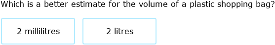 IXL - Which unit of volume is appropriate? (3rd class maths practice)