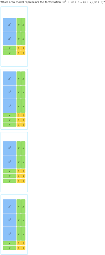 IXL - Factorise quadratics using algebra tiles (3rd year maths practice)